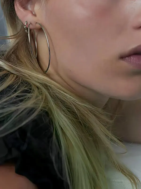 MARIA BLACK 14k Recycled White Gold Gossamer Hoop Earring