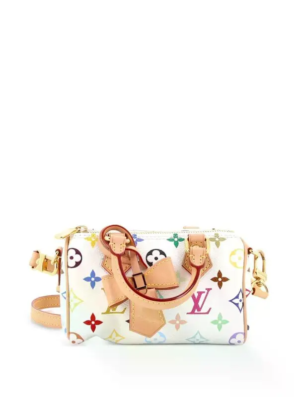 LOUIS VUITTON Takashi Murakami Speedy Bandouliere Nm Bag Monogram Multicolor Nano Satchel - White