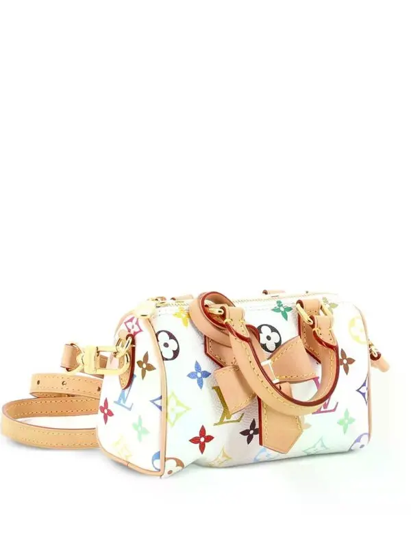 LOUIS VUITTON Takashi Murakami Speedy Bandouliere Nm Bag Monogram Multicolor Nano Satchel - White