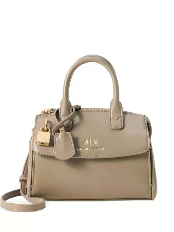 Armani Exchange Logo-plaque Padlock Tote Bag - Neutrals