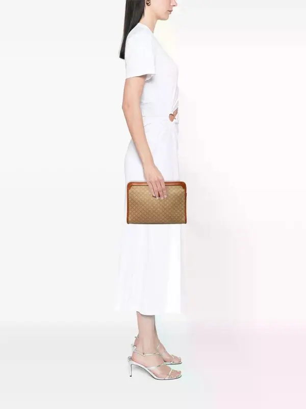Celine Macadam Coated Canvas Clutch Bag - Neutrals