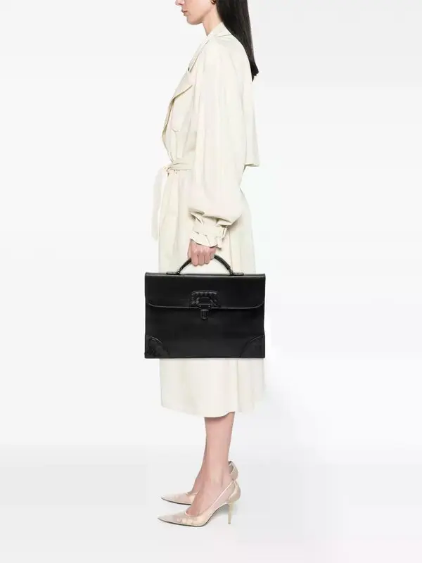 Bottega Veneta Intrecciato Trimmed Leather Business Bag