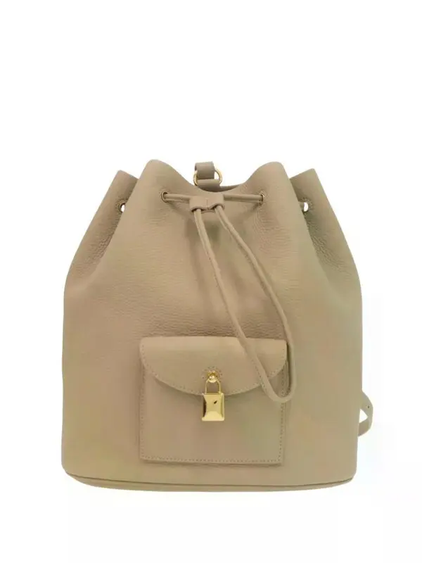 Loro Piana Grained Calfskin Extra Drawstring Backpack - Neutrals