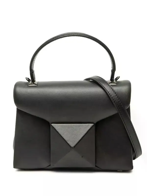 Valentino Garavani Mini Leather One Stud Top Handle Bag - Black