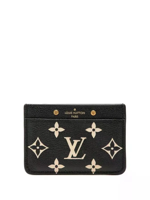 LOUIS VUITTON 2021-2026 Bicolor Monogram Empreinte Card Holder - Black