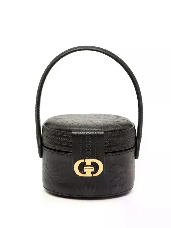 Dior 2022 Floral Embossed Calfskin Vanity Bag - Black