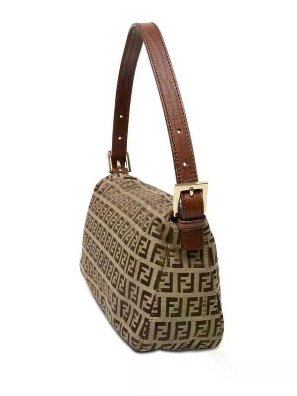 Fendi Zucchino Canvas Double Flap Shoulder Bag