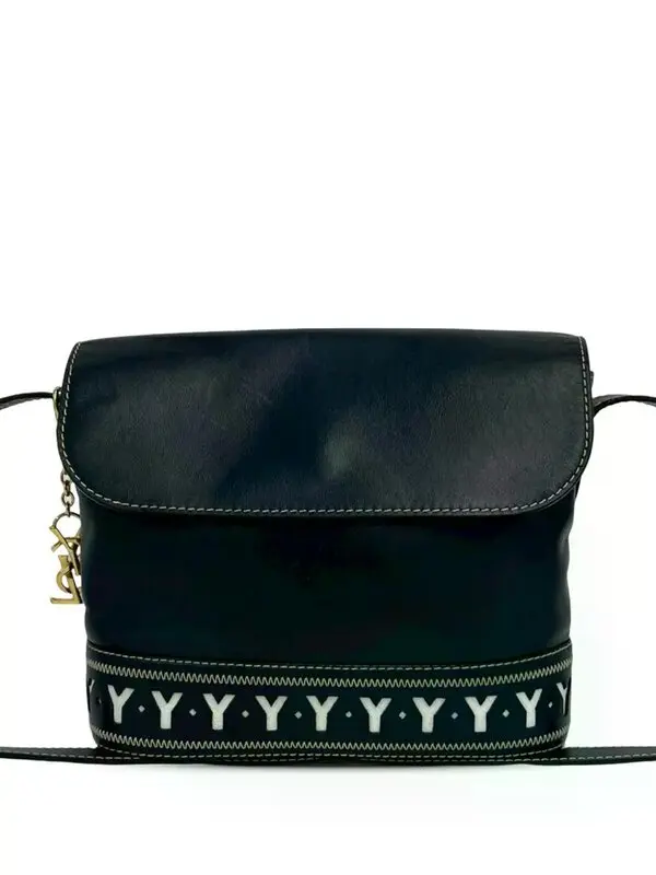 Saint Laurent Leather Cutout Crossbody Bag - Blue