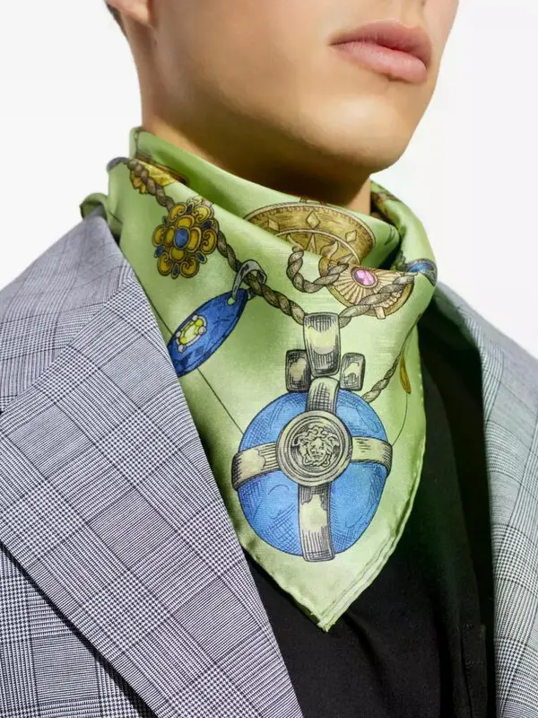 Versace Jewellery-print Silk Scarf