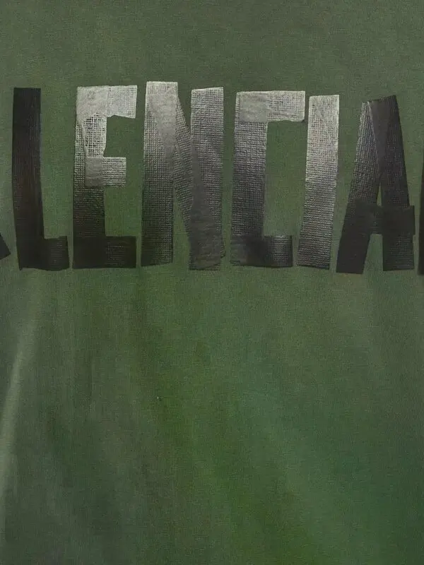 Balenciaga Logo Tape Distressed T-shirt
