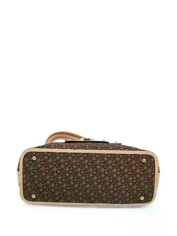 Dkny Logo-jacquard Leather-trim Satchel Bag