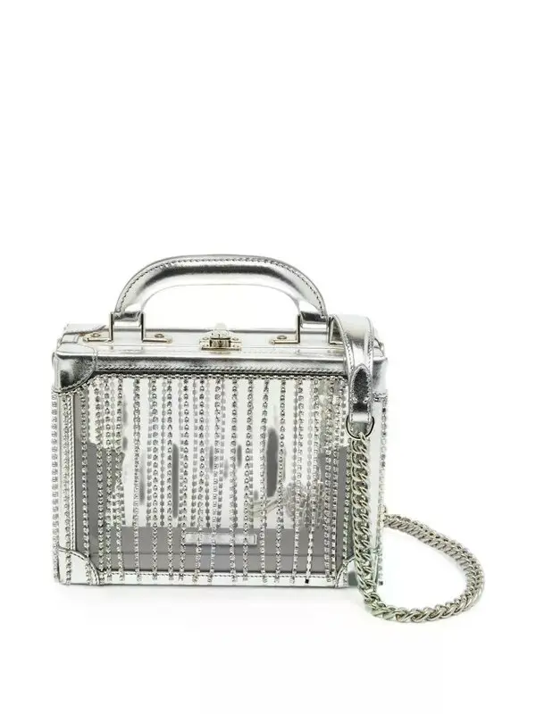 AREA Crystal-fringe Satchel Bag - Silver