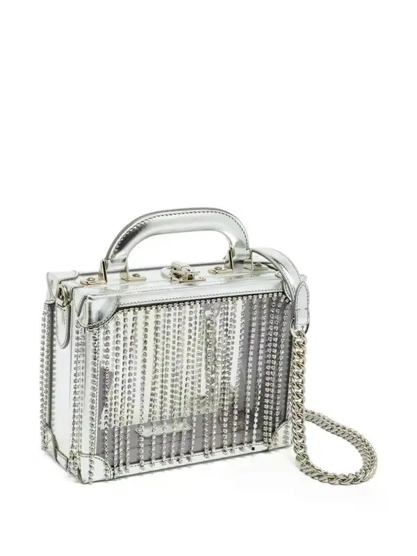 AREA Crystal-fringe Satchel Bag - Silver