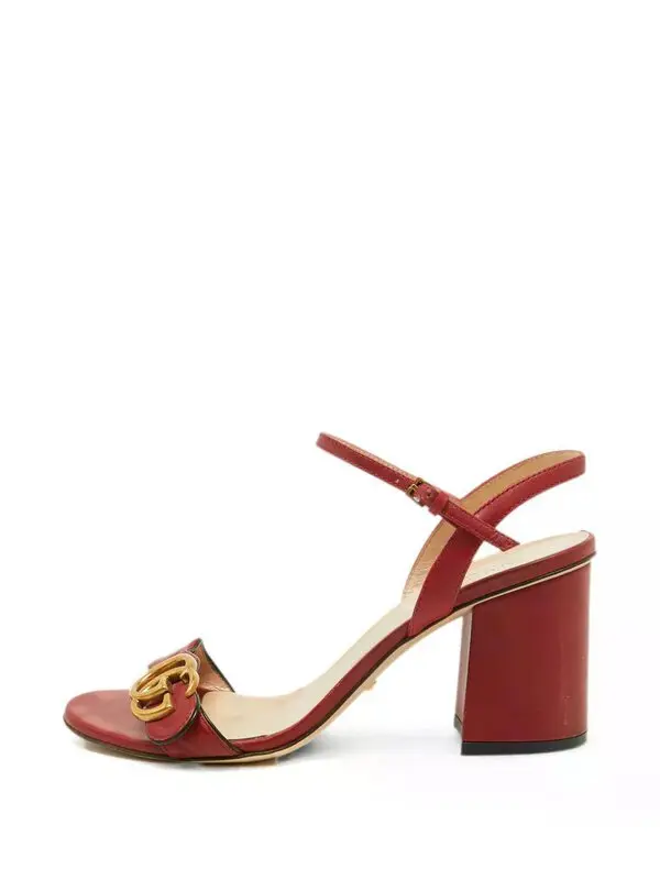 Gucci Leather Ankle Strap Sandals - Red