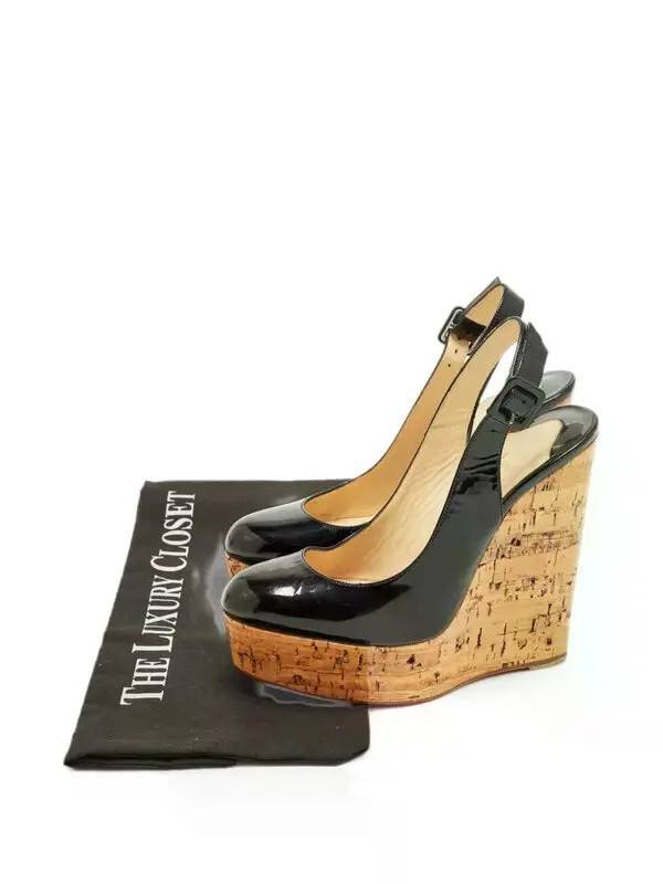CHRISTIAN LOUBOUTIN Une Plume Cork-wedge Pumps