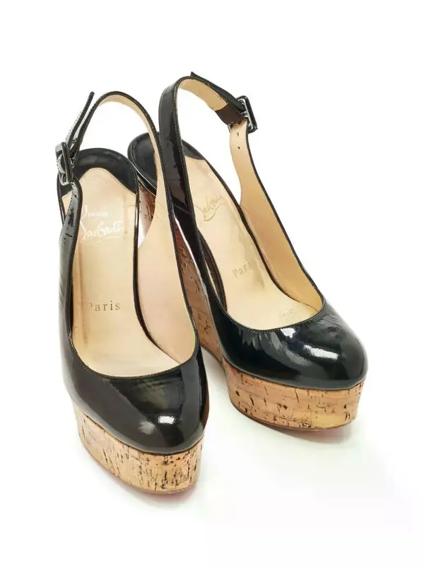 CHRISTIAN LOUBOUTIN Une Plume Cork-wedge Pumps