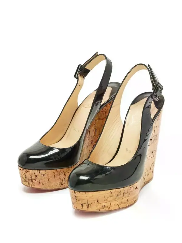 CHRISTIAN LOUBOUTIN Une Plume Cork-wedge Pumps