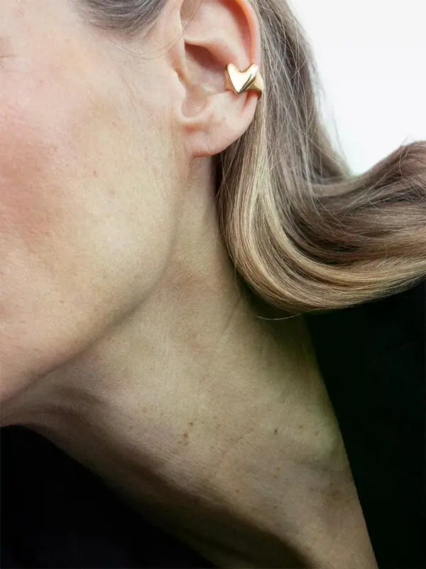 OTIUMBERG 14k Yellow Vermeil Heart Ear Cuff