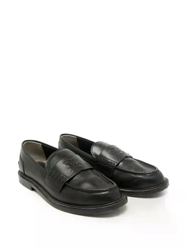 Fendi Karligraphy Leather Loafers