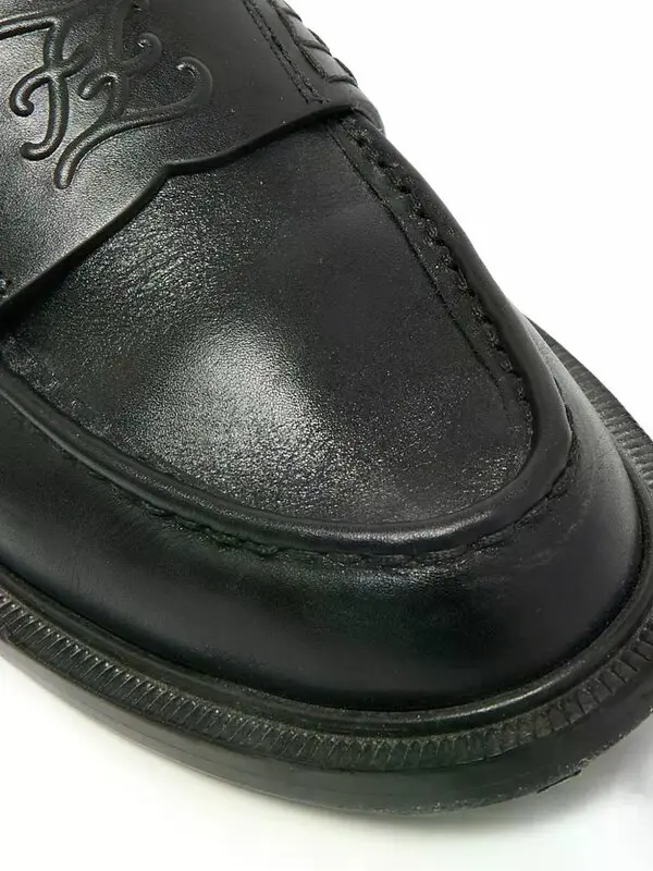 Fendi Karligraphy Leather Loafers