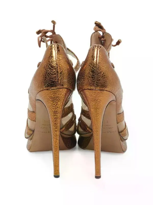 NICHOLAS KIRKWOOD Metallic Leather Platform Sandals
