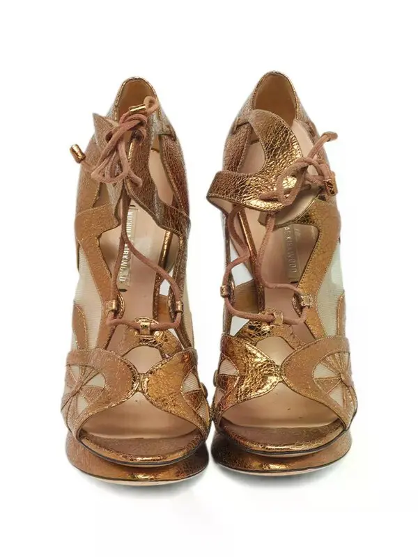 NICHOLAS KIRKWOOD Metallic Leather Platform Sandals