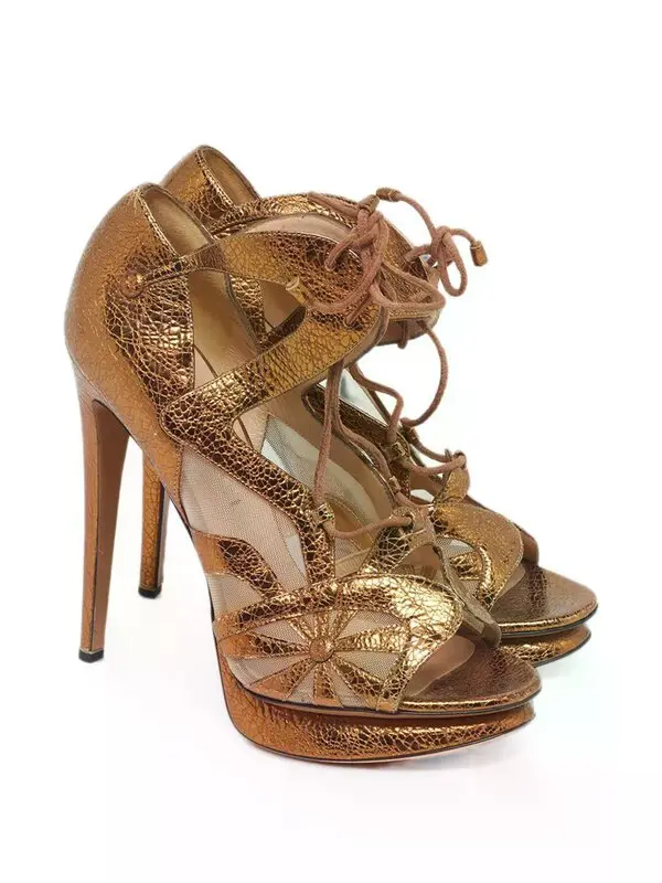 NICHOLAS KIRKWOOD Metallic Leather Platform Sandals