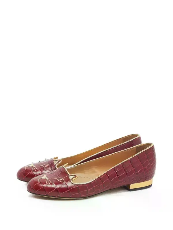 CHARLOTTE OLYMPIA Kitty Croc-embossed Loafers