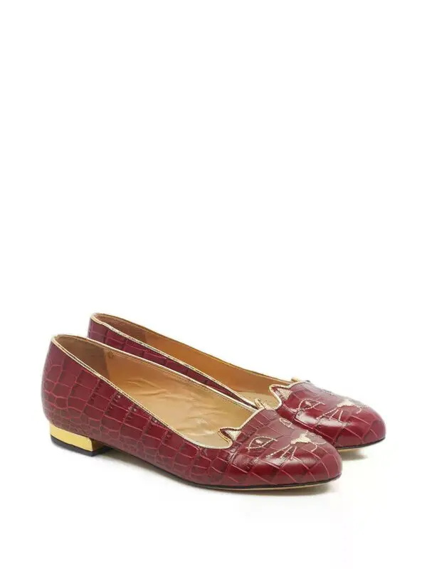 CHARLOTTE OLYMPIA Kitty Croc-embossed Loafers