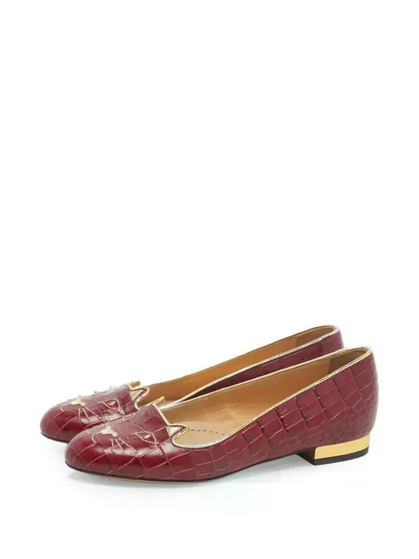 CHARLOTTE OLYMPIA Kitty Croc-embossed Loafers