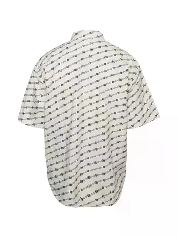 Balenciaga Monogram-print Short-sleeve Shirt