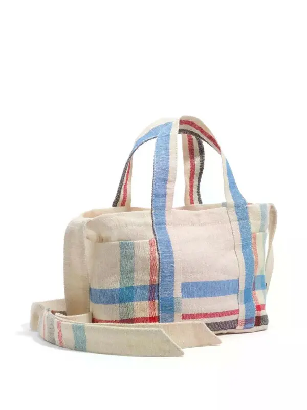 Bimba Y Lola Mini Check-pattern Logo Patch Tote Bag
