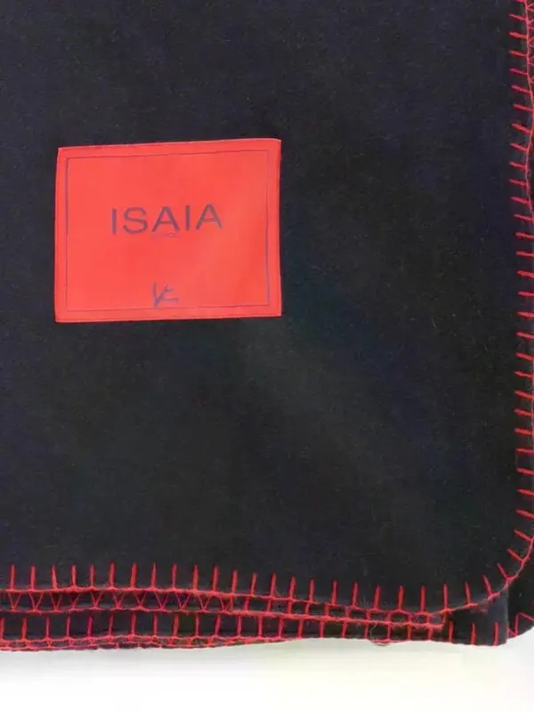 Isaia Blanket-stitch Logo-patch Blanket