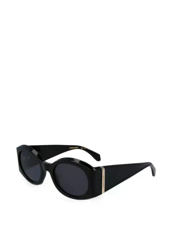 FERRAGAMO Oval-frame Sunglasses - Black