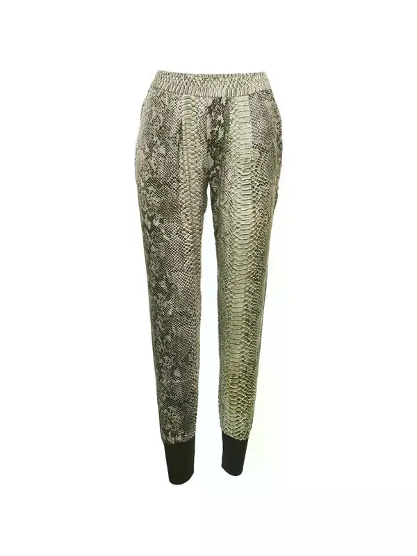 Stella McCartney Silk Snakeskin Print Relaxed Fit Trousers - Grey