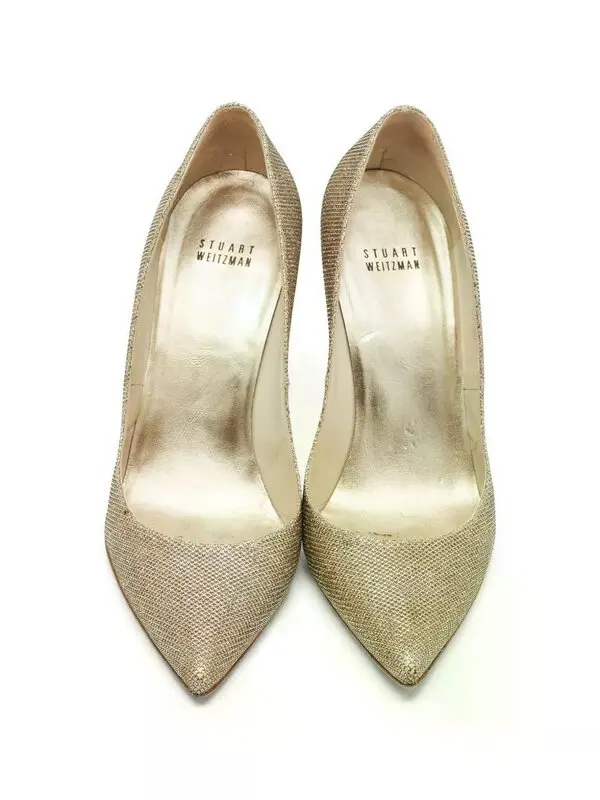 STUART WEITZMAN Tone Shimmer Finish Pointed Toe Stiletto Pumps