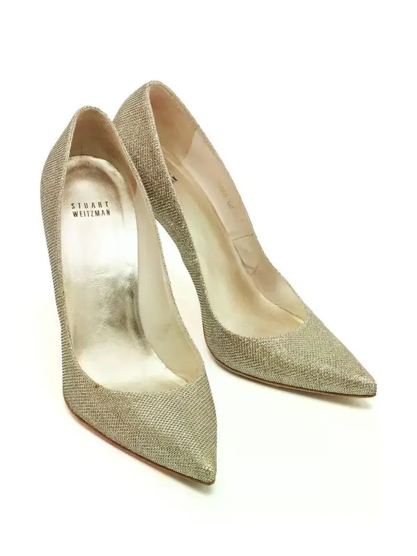 STUART WEITZMAN Tone Shimmer Finish Pointed Toe Stiletto Pumps