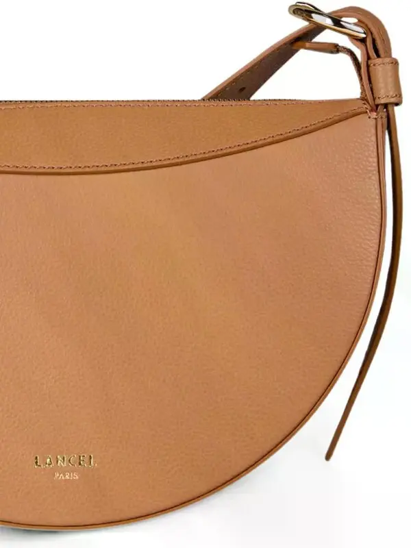 LANCEL Grained Leather Half-moon Crossbody Bag - Neutrals