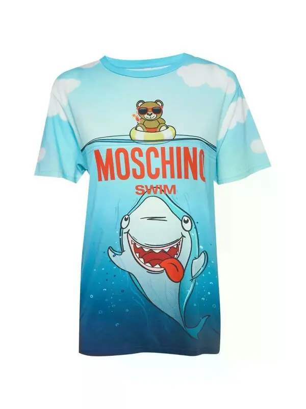 Moschino Teddy Shark Print T-shirt - Blue