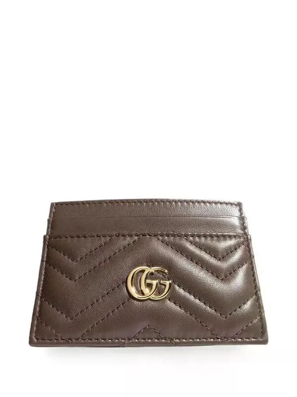 Gucci Gg Marmont Card Case - Brown