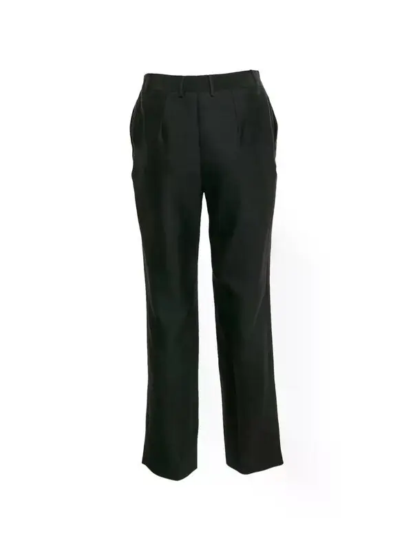 FERRAGAMO Gancini Plaque Wool Trousers