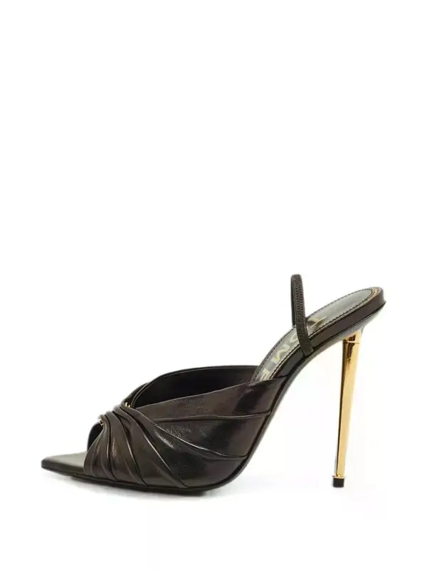 TOM FORD Pleated Slingback Sandals - Black