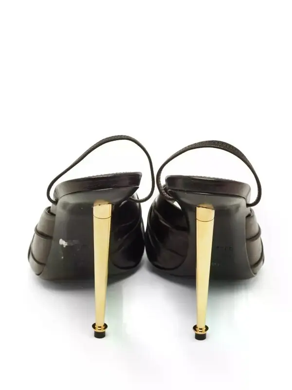 TOM FORD Pleated Slingback Sandals - Black