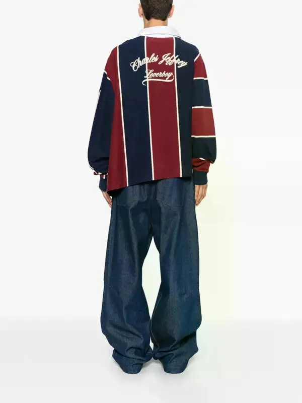 CHARLES JEFFREY Striped Polo Shirt