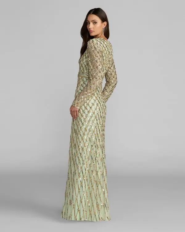 Mac Duggal Embellished High Neck Gown