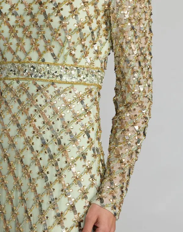 Mac Duggal Embellished High Neck Gown