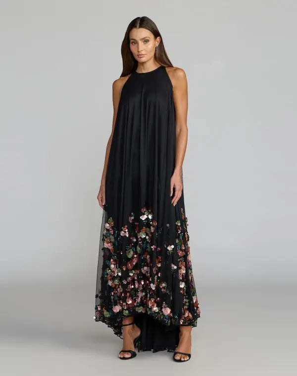 Mac Duggal Embellished High-low Gown - Black Multi