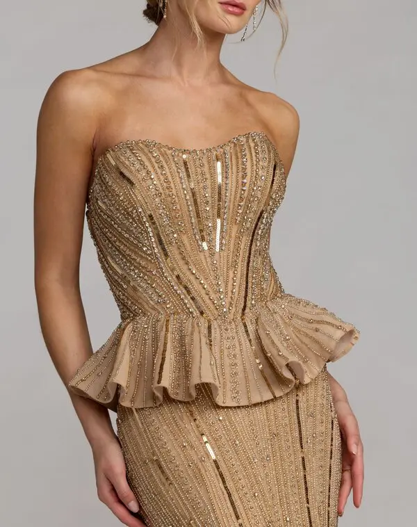 MAC DUGGAL COLLECTION Embellished Peplum Gown