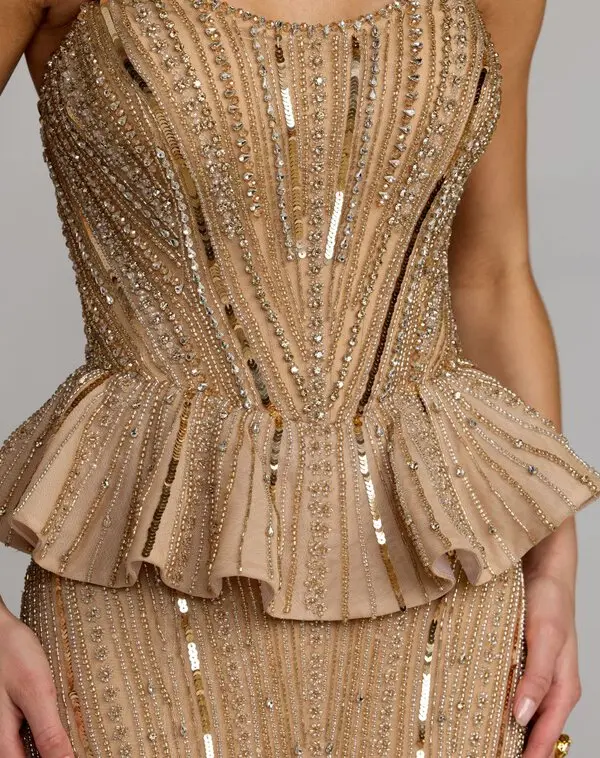 MAC DUGGAL COLLECTION Embellished Peplum Gown