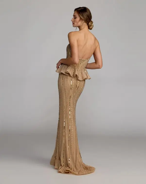 MAC DUGGAL COLLECTION Embellished Peplum Gown